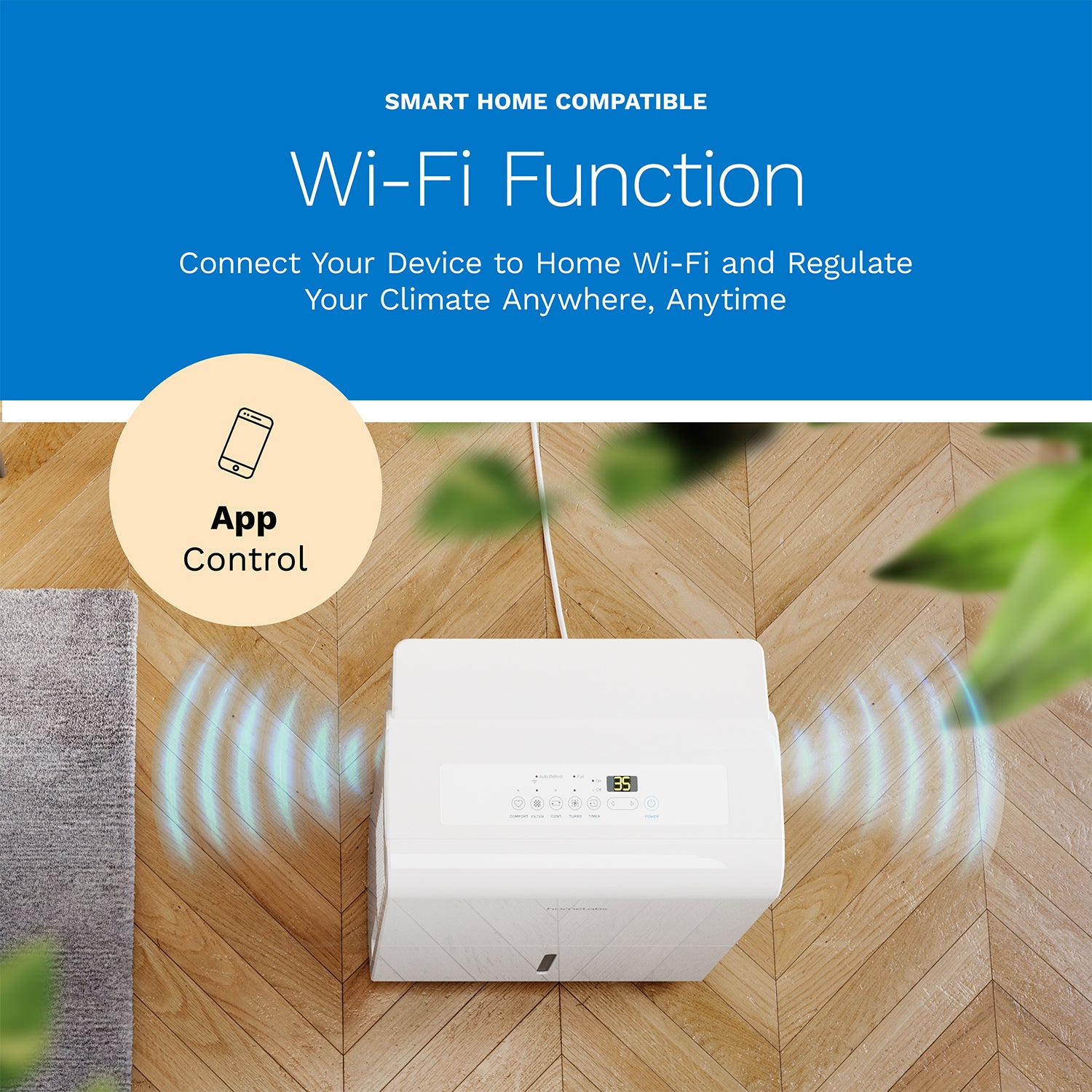 4,500 sq ft - Energy Star Wi- Fi Enabled Dehumidifier with Pump - 50 p ...